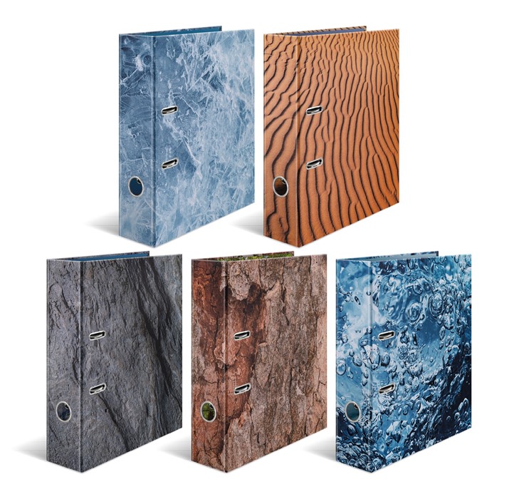 HERMA 19649 - Motiv-Ordner, Nature, A4, 5er Pack